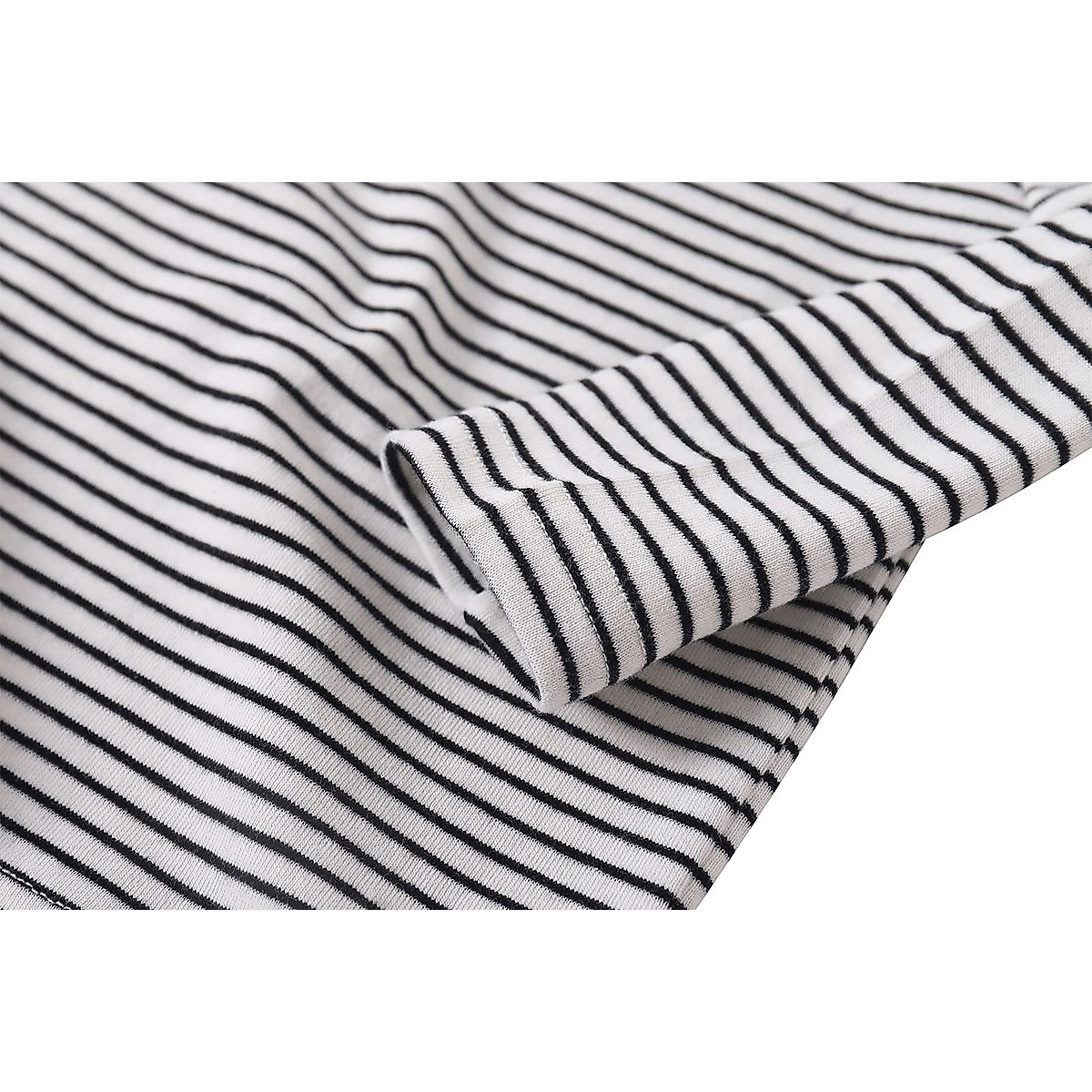 Toddler Girls Boys Long Sleeve Tee Shirts Little Kids Cotton Striped Crew Neck Tops (White,3T)