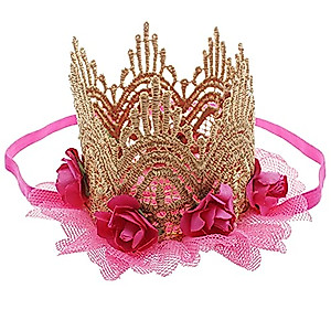 Toddler Kid Baby Girl 1/2/3/4/5/6 Year Old Birthday Party Dress Sleeveless Printed Vest Tops+Princess Tulle Tutu Skirt+Flower Crown Outfit Summer Clothes Cake Smash Photography Hot Pink 4-5 Years