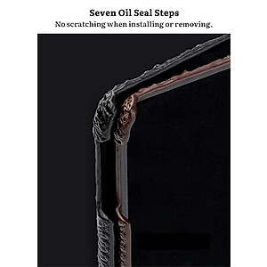 qichenlu 3D Crocodile Head Pattern Saddle Brown Genuine Leather Case Designed for HONOR Magic4 Pro, Business Alligator Texture Real Cowhide Hard Back Cover Shell with Soft Microfiber Lining