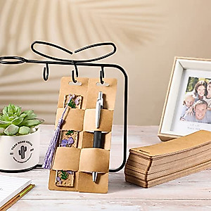 100 Pieces Resin Bookmark Holder Kraft Bookmark Sleeves 7 x 1.8 inches DIY Blank Bookmark Covers Display Cards for Bookmark Wrapping Birthday Gift Supplies Small Business