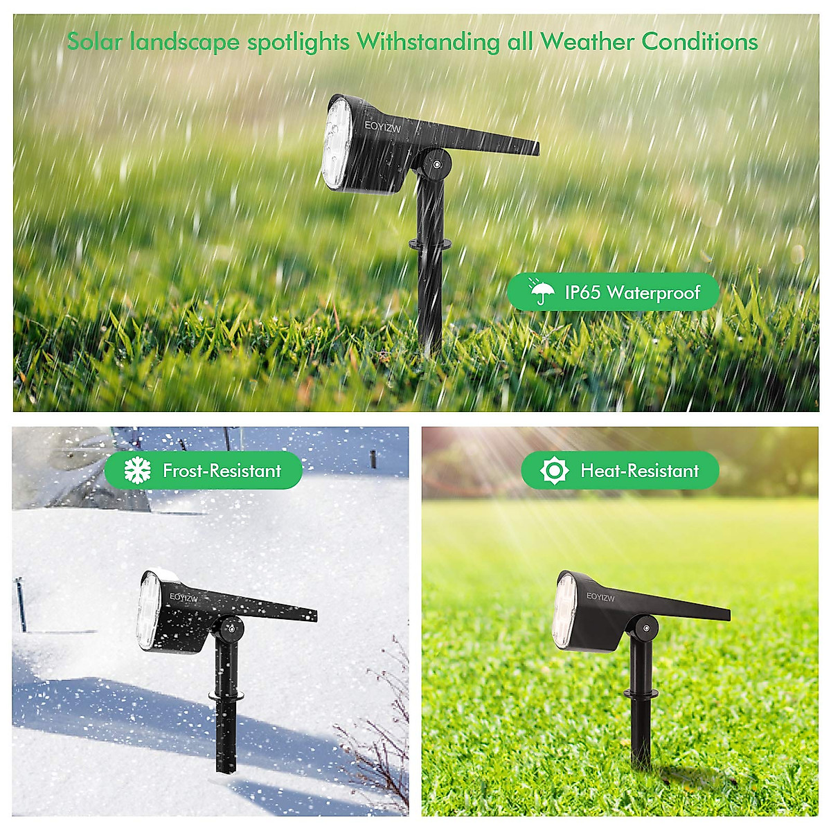 EOYIZW Solar Spot Lights Outdoor, 40 LEDs Solar Lights Outdoor, 2-in-1 IP65 Waterproof Solar Garden Lights Wall Lights for Yard Garden Pool Patio Driveway Porch Walkway 2 Pack