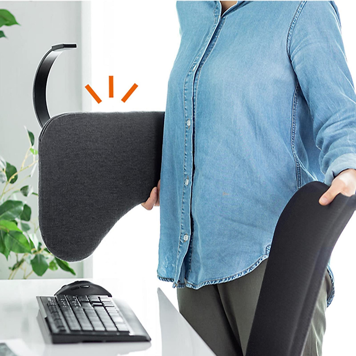 LIJCC Keyboard Tray Ergonomics Desk Extender Tray Foldable, Clamp on Keyboard Drawer Table Mount Armrest Shelf Stand Slide Computer Elbow Arm Support Easy to Clean/#B Under Desk Keyboard Drawer