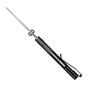 Kershaw Debris Mid Lock Folding Pocket Knife, Small 2.75 inch D2 Stainless Steel Blade with Mid-Lock, Manual Open with Thumb Stud, Deep Carry Pocketclip, Black Handle with Grey Stonewashed Blade