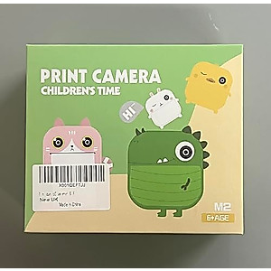 AURTEC Instant Camera for Kids, Mini Thermal Printing Camera, No Ink Required, 48MP Dual Camera,1080P HD Video, 32G TF Card, 3 Print Paper, 2.4 Inch Color Screen, Cute Animal Cartoon Design, Dinosaur