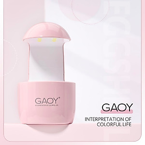 GAOY Mini UV Light for Gel Nails, Small Nail Cure Light, Eggshell LED Nail Lamp, USB Nail Dryer for Fast Curing, Pink