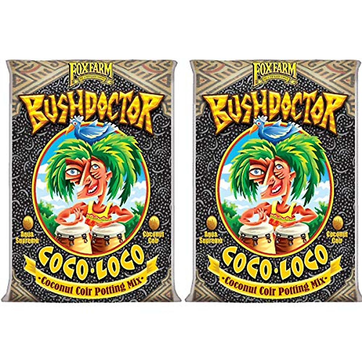 FoxFarm FX14100 Bush Doctor Coco Loco Plant Garden Indoor/Outdoor Potting Soil Mix for Plants, 2 Cubic Feet (2 Pack)