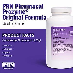 PRN Pharmacal ProZyme Original Formula Enzyme Replacement Supplement - Reinforces Animal's Digestive System, Supports Dog & Cat Food Breakdown - Promotes Pet's Digestive Health - 454 g, 1 lb Bottle