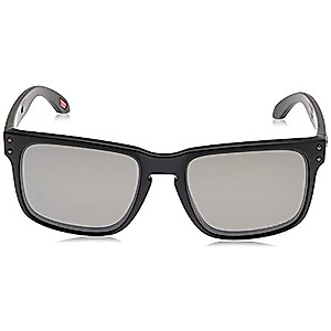 Oakley Men's OO9102 Holbrook Square Sunglasses, Matte Black on Black/Prizm Black Polarized, 57 mm