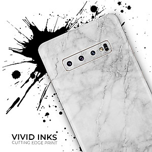 DesignSkinz White Scratched Marble Protective Vinyl Decal Wrap Skin Cover Compatible with The Samsung Galaxy S20 (Screen Trim & Back Glass Skin)