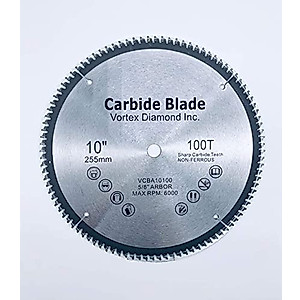 VORTEX DIAMOND VAB 10 Inch 100 Teeth TCT Non-Ferrous Metal Circular Saw Blade with 5/8" Arbor (10 Inch 100 Teeth)