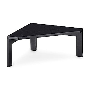 Navaris Bamboo Corner Shelf Unit - Free-Standing Corner Shelf Organizer for Kitchen Cabinet Cupboard Counter-Top Storage 11.8" x 11.8" x 5.9" - Black
