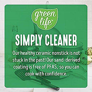 GreenLife Pro Hard Anodized Healthy Ceramic Nonstick, 12" Frying Pan Skillet, PFAS-Free, Dishwasher Safe, Oven Safe, Grey