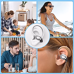 Mnvesz Wireless Open Ear Headphones, Wireless Bone Conduction Headphones Open Ear Clip Headphones Bluetooth, Clip On Wireless Earbuds Headphones Cycling Running Workout Ear Buds (Black)