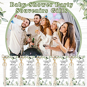 Ecation 24 Sets Baby Shower Favors for Guests Boho Macrame Keychains Crochet Tassel Key Ring Thank You Cards with Rope
