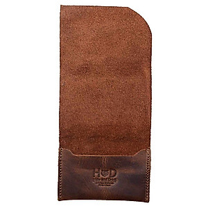 Hide & Drink, Leather Cash & Card Holder/Wallet/Flat Bills/Organizer/Stylish/Minimalist, Handmade Includes 101 Year Warranty :: Bourbon Brown