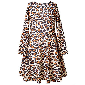 Perfashion 18" Doll Leopard Print Outfit Girl Matching American Doll Dress Winter Long Sleeve 6 7