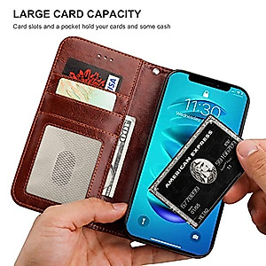 Bocasal Detachable Wallet Case for iPhone 14 Pro RFID Blocking Card Slots Holder Premium PU Leather Magnetic Kickstand Shockproof Wrist Strap Removable Flip Protective Cover 5G 6.1 inch (Brown)
