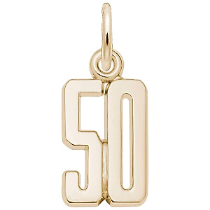 Rembrandt Charms Number 50 Charm, 10K Yellow Gold