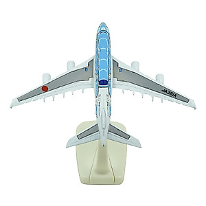 TANG DYNASTY(TM) 1:500 15cm A380 ANA Sea Turtle Metal Airplane Model Plane Toy Plane Model (Blue)
