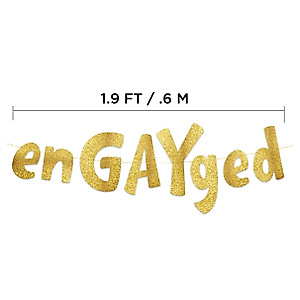 Lesbian Bachelorette and Gay Bachelor Party enGayged Banner – LGBTQ decorations for Bride and Groom – Pride – Gay Wedding