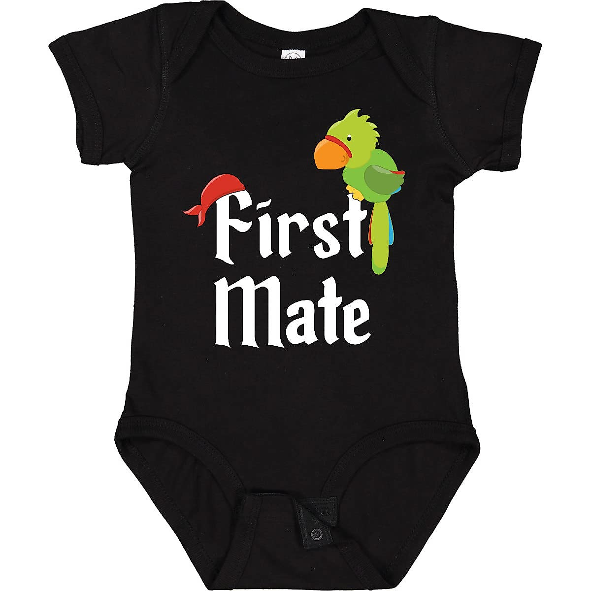 inktastic First Mate Pirate with Parrot and Bandanna Baby Bodysuit 6 Months 0040 Black 2c4bf