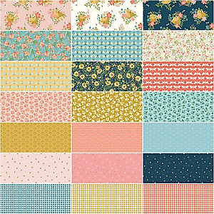 Honeycomb Hill Riley Blake 5-inch Stacker, 42 Precut Fabric Quilt Squares by Katherine Lenius
