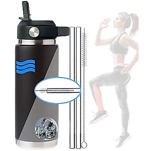 Straw Lids for YETI Rambler Bottle 12 18 26 36 64 oz, Rubber Coated Bite Valve Flexible Handle Lid for Yeti Straw Lid or Chug Cap Top Replacement Water Bottle Accessories