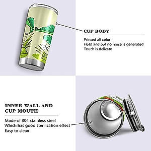 Jihqo Cute Gnome Tumbler with Lid and Straw, Insulated Stainless Steel Tumbler Cup, Double Walled Travel Coffee Mug Thermal Vacuum Cups for Hot & Cold Drinks 12oz