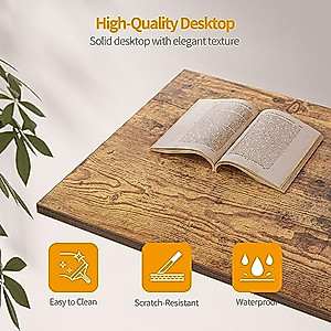 Cubiker Computer Home Office Desk with Drawers, 40 Inch Small Desk Study Writing Table, Modern Simple PC Desk, Black