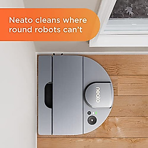 Neato D10 Intelligent Robot Vacuum Cleaner–LaserSmart Nav, Smart Mapping, Cleaning Zones, WiFi Connected, 300-min runtime, Powerful Suction, Max Clean, Edges, Corners & Pet Hair, XXL Dustbin, Alexa