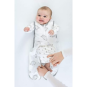 SwaddleDesigns Cotton Muslin zzZipMe Sleeping Sack, Wearable Blanket with 2-Way Zipper, Black Hedgehog, Large (12-18 Month) (Pack of 1)