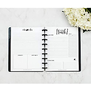 BetterNote Keeping Track Refill Pages for Discbound Notebook, Habit Tracker, Fits Disc TUL, Daily Weekly To Do, Happy Planner, ARC, Levenger Circa, Talia (Whimsy- 6 months, 9-Disc, 7"x9.25")