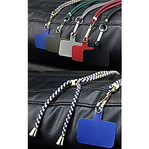 5packs Phone Lanyards Universal Cell Phone Lanyard with Adjustable Detachable Nylon Crossbody Neck Strap and Phone Tether, Phone Strap Compatible with iPhone Samsung and Most Smartphones (White Pad)
