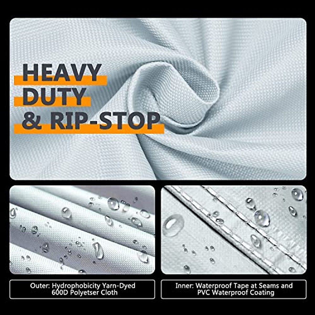 ClawsCover V-Shaped Outdoor Patio Sectional Sofa Cover Waterproof Heavy Duty Fadeless 600D Polyester Weatherproof Garden Couch Furniture Sectional Set Cover,89L/89Lx34Dx31H Inch