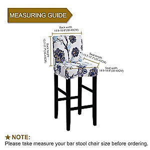 YEZEX Bar Chair Stool Cover Set of 4, Printed Chair Covers Washable&Stretchable, Counter Barstool Chair Slipcovers, Hotel, Ceremony, Corn Poppy