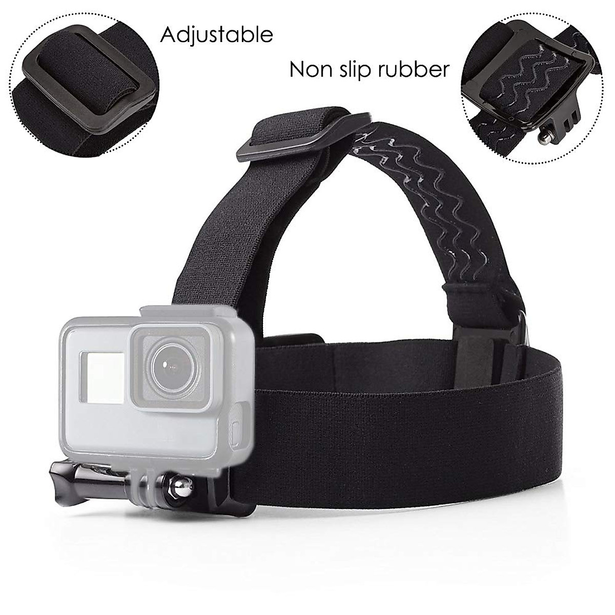 VVHOOY Action Camera Accessories Head Strap Mount Chest Harness Compatible with AKASO EK7000 Brave 4 Brave 7 LE V50X Native/GoPro Hero 12 11 10 9 8 7 6 5/VEMONT/Dragon Touch/HLS/Apexcam/REMALI