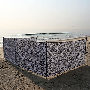 erda Sand Leopard Pro Beach Recycled Polyester Rip-Stop 20 ft Lightweight Windscreen, Privacy Screen, Wind Blocker, Free Matching Shoulder Bag