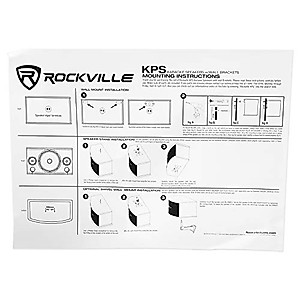 Rockville Pair 8" 3-Way 800 Watt Karaoke/Pro Speakers+Wall Brackets/MDF (KPS80), Black