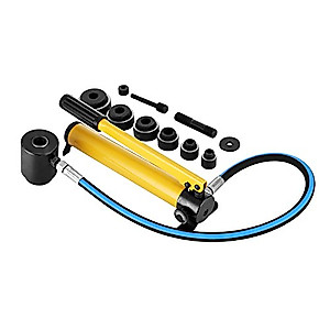 Mophorn 10 Ton 1/2" to 2" Hydraulic Knockout Punch Driver Tool Kit Electrical Conduit Hole Cutter Set KO Tool Kit with 6 Dies Hole Complete Tool (Knockout Punches)