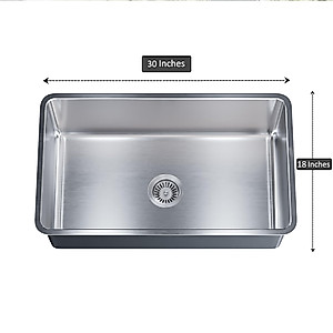 Dowell Undermount Single Bowl Stainless Steel Kitchen Sinks Handcrafted Small-Angle Corner Series 6005 3018;Stainer included