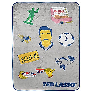 Ted Lasso Blanket - Measures 62 x 90 inches - Fade Resistant Bedding, Super Soft Fleece (Official Ted Lasso Product)