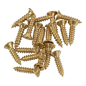 #4 x 1/2" Brass Flat Head Phillips Wood Screws - Pack of 25 - Self Tapping Screws for Wood - FH412-SB