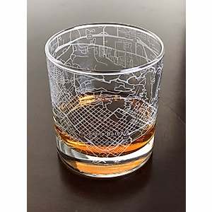 Rocks Whiskey Old Fashioned 11oz Glass Urban City Map Santa Barbara California