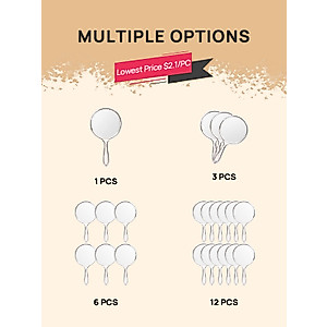 OMIRO Hand Mirror, Double-Sided Handheld Mirror 1X/3X Magnifying Mirror with Handle, Pack of 1 (Clear)
