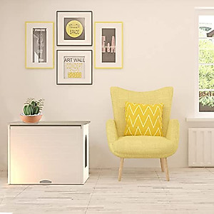 Palram Pets Tiger Large Cat Box Furniture for Large Cats, High Sided Litter Box Enclosure, Jumbo Pet House Enclosure, Easy to Clean, Hides litter robot, Side Table with Hidden Flip Up Door, White