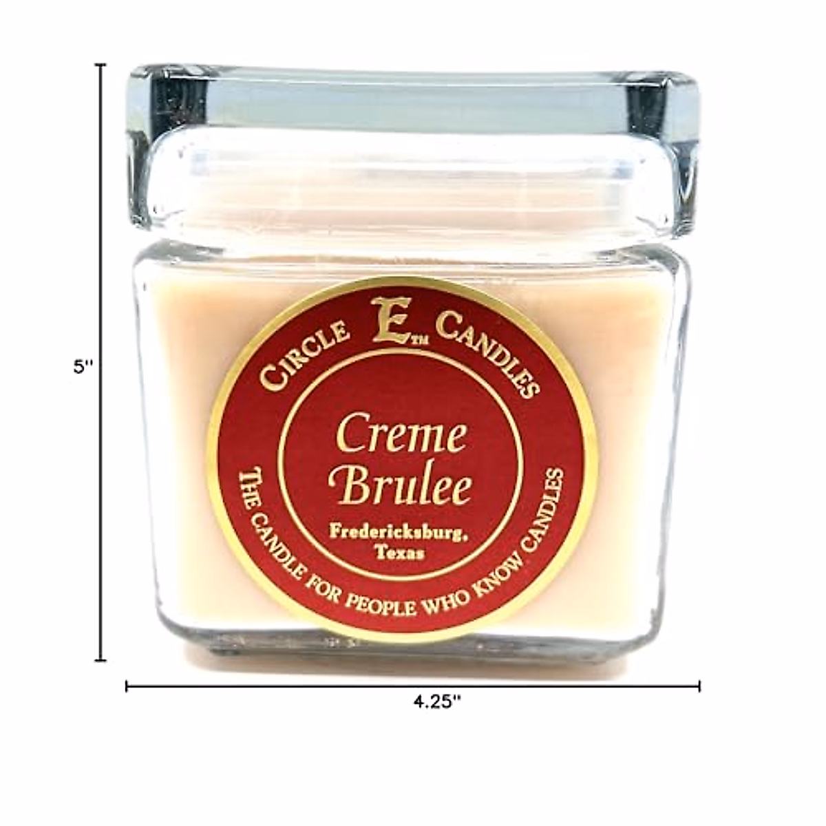 Circle E Candles, Creme Brulee Scent, Medium Size Jar Candle, 32oz, 2 Wicks