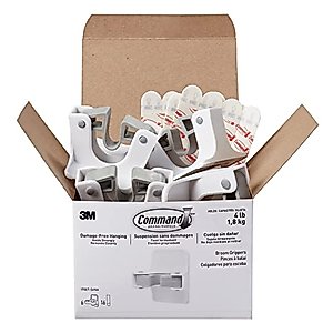 Command Broom and Mop Grippers Wall Hook, Damage Free Hanging Wall Mount Broom and Mop Holder, No Tools Household Cleaning Organizer for Living Spaces, 6 Hangers and 16 Command Strips