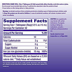 Nature's Way Wellesse Liquid Iron, Fast Absorbing, 16 Fluid Ounces, Natural Berry Flavor