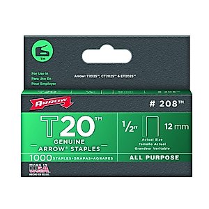 Arrow Fastener 208 1/2" T20 Staples