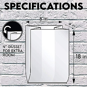 Bread Bags with Ties, Reusable, 100 Clear Bags and 100 Ties, Bread Bags For Homemade Bread And Bakery Loaf Adjustable Reusable (100)